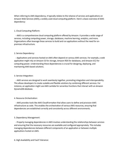 aws dependency pdf amazon web services cloud computing