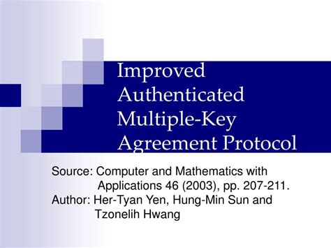 ppt improved authenticated multiple key agreement protocol powerpoint presentation id 389965