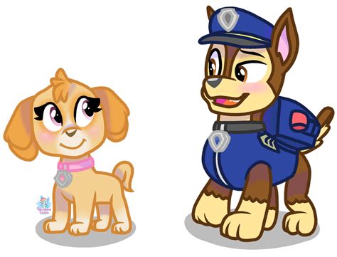Chase X Skye Paw Patrol By Rainboweevee Da On Deviantart