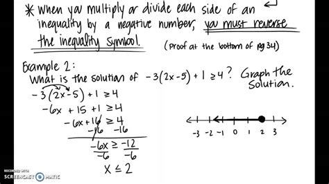 algebra 2 1 5 solving inequalities youtube