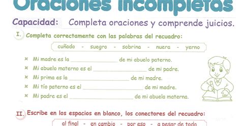 Ficha De Completar Oraciones Para Tercero De Primaria Tercero De Porn Sex Picture