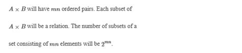 if a relation from a finite set a having m elements to a finite set b having n elements then