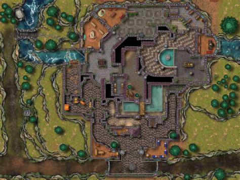 Castle Battle Map Dnd Battle Map Dandd Battlemap Dungeons And Dragons 5e Roll20 Fantasy