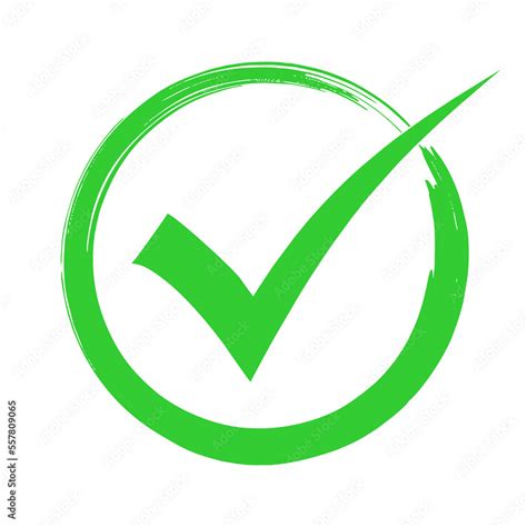 Vecteur Stock Green Check Mark Icon Symbol Logo In A Circle Tick