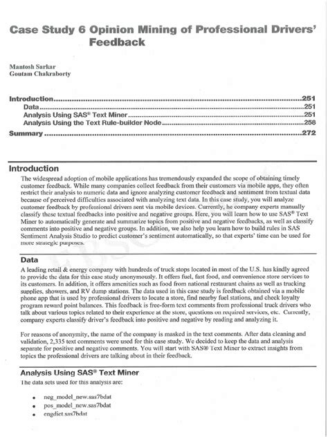 asdm week 6 opinion mining with sas pdf