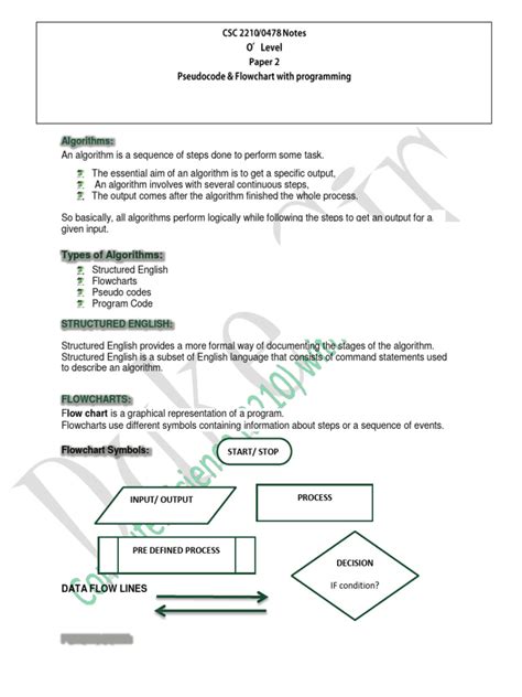 pseudocode flowcharts and programmin pdf algorithms computer program