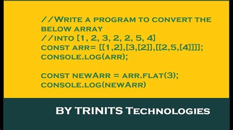 program 17 array flat method javascript interview questions nested arrays youtube