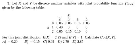 solved 3 let x and y be discrete random variables with