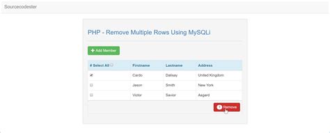 how to make delete multiple rows using php sourcecode