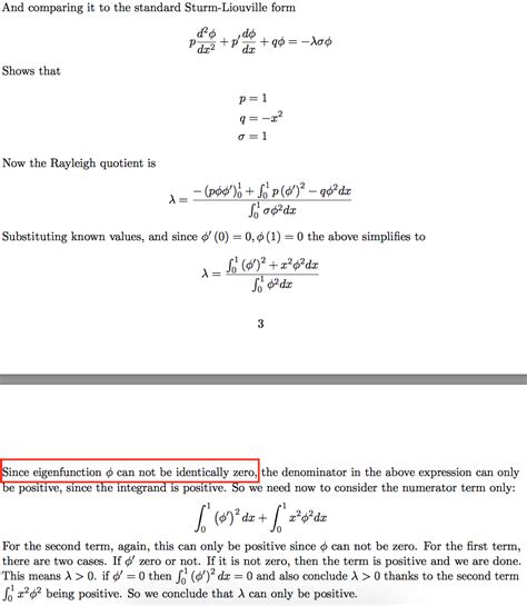 why eigenfunction cannot be identically zero in this question mathzsolution