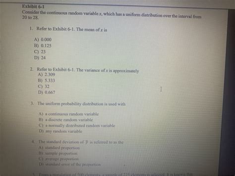 solved exhibit 6 1 consider the continuous random variable