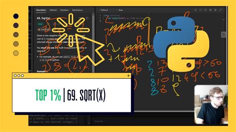 crack the code find the square root with binary search python leetcode 69 sqrt x youtube