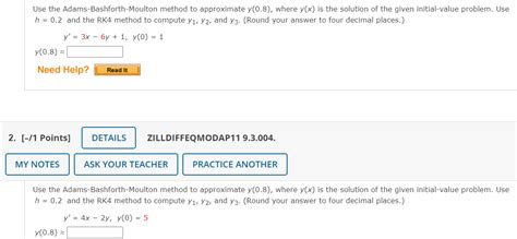 solved use the adams bashforth moulton method to approximate