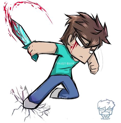 Herobrine Chibi By Vruzzt On Deviantart Minecraft Comics Minecraft Drawings Minecraft Art