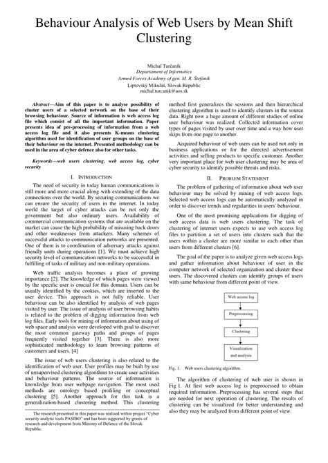 pdf behaviour analysis of web users by mean shift clustering