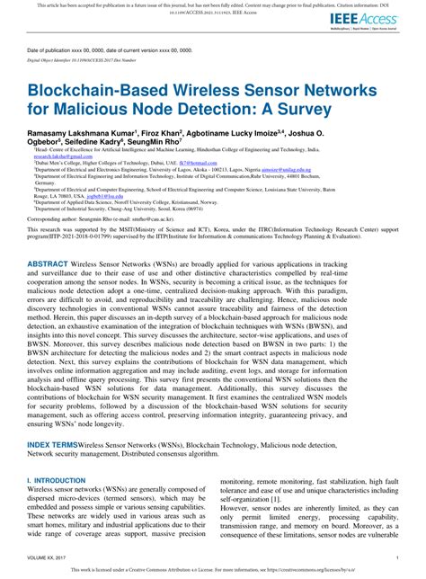 pdf blockchain based wireless sensor networks for malicious node detection a survey
