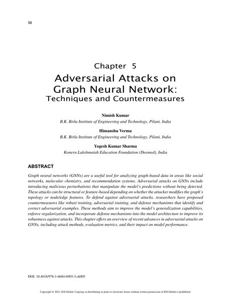 pdf adversarial attacks on graph neural network techniques and countermeasures
