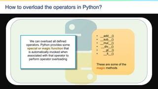 Operator Overloading In Python Ppt