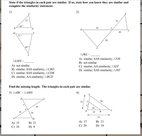[solved] answer questions 1 4 state if the triangles in each pair are course hero