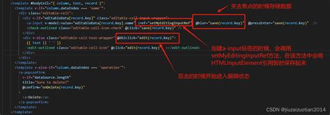 ant design vue的表格双击编辑功能（即双击开始编辑并自动获得焦点，失去焦点时完成编辑） vue js jiuzaizuotian2014 gitcode 开源社区