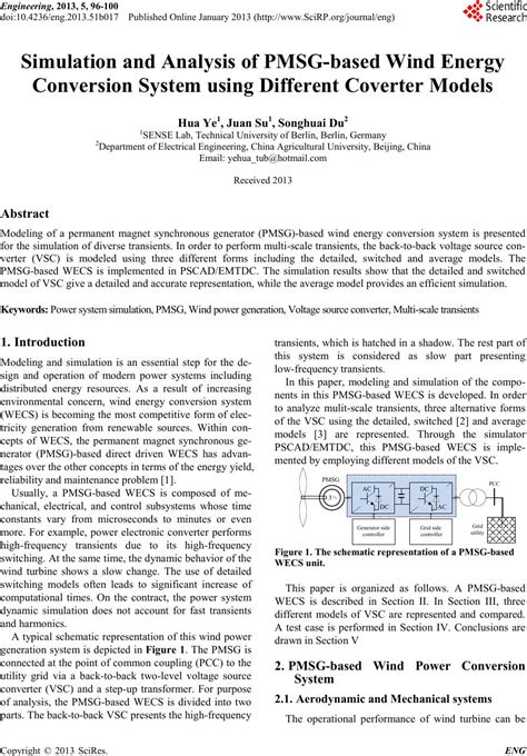 simulation and analysis of pmsg based wind energy conversion system using different coverter models