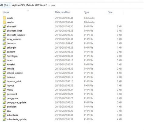 aplikasi spk metode saw versi 2 menggunakan php and mysql