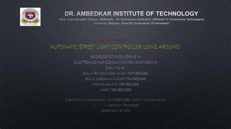 Automatic Street Light Controller Using Arduino Ppt