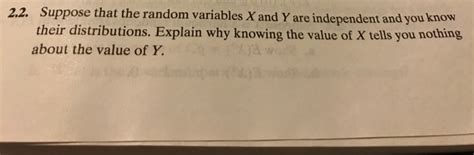 solved 2 2 suppose that the random variables x and y are