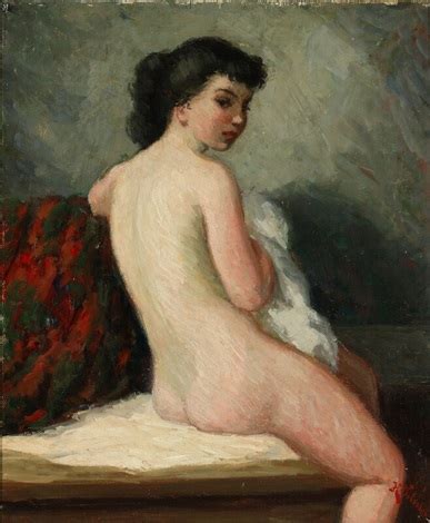 Female Nude Sitting On A Bed By Helge Helme On Artnet