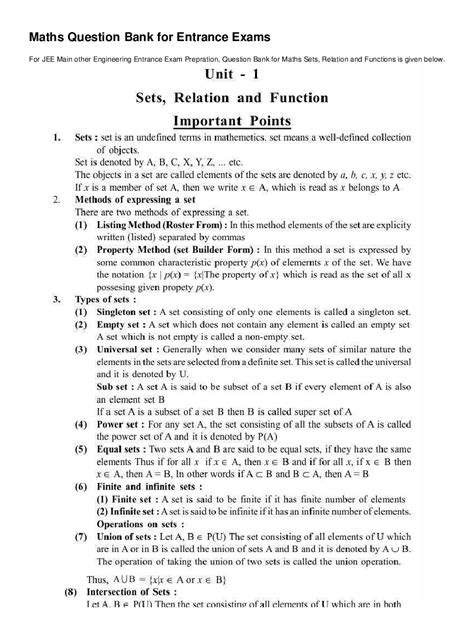 download sets relation and functions pdf online 2020 by panel of experts