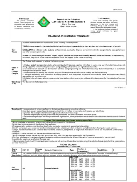 dcit22 course syllabus download free pdf computer program programming