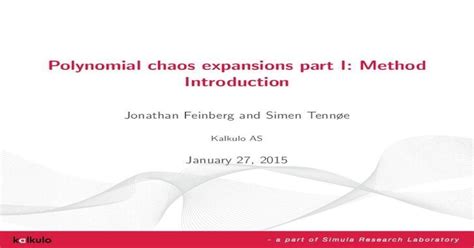 polynomial chaos expansions part i method introduction · polynomial chaos expansions part i