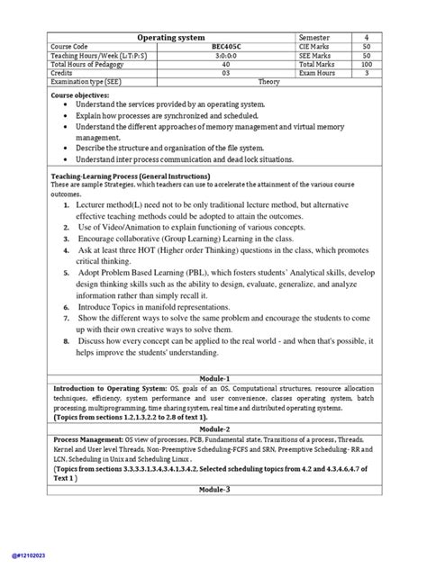 os 22 scheme pdf scheduling computing operating system