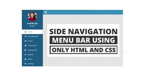 Sidebar Menu Using Html And Css Dev Community