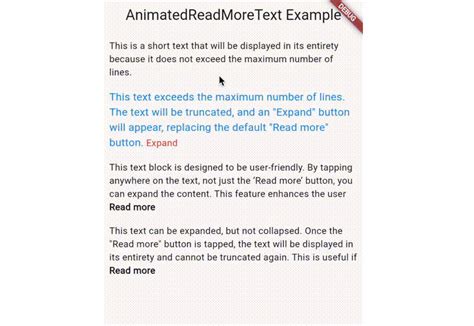 A Flutter Package That Provides A Customizable Widget For Displaying Text