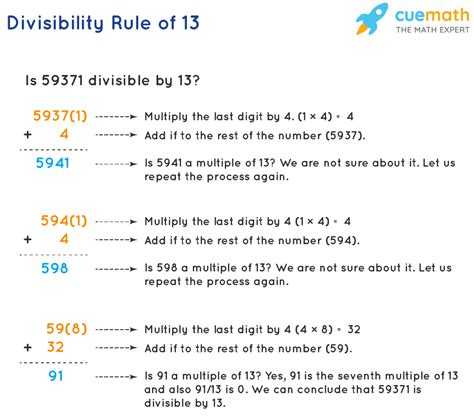 divisibility rule of 13 methods examples divisibility test of 13