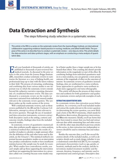 systematic review data extraction template excel