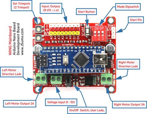 wing arduino nano robot controller nano included arduino based jsumo