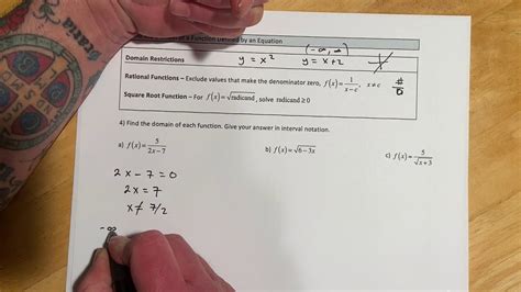 find the domain of a function defined by an equation youtube