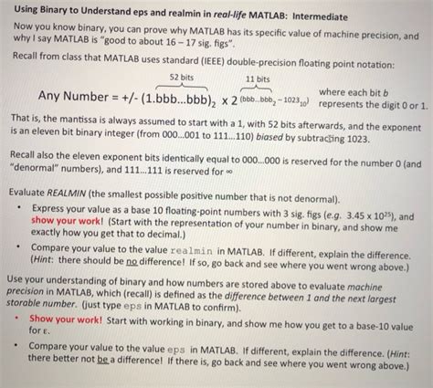 solved using binary understand eps realmin real life matlab intermediate know binary prove