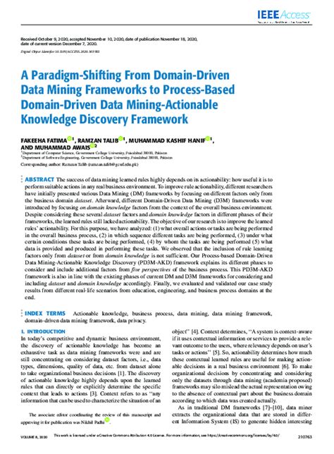 pdf a paradigm shifting from domain driven data mining frameworks to process based domain