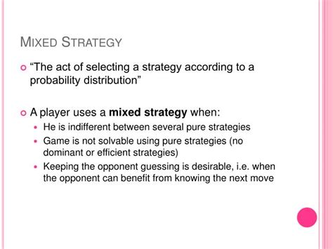 ppt game theory mixed strategy nash equilibrium powerpoint presentation id 1392247