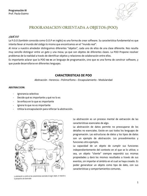 poo 1 pdf objeto informática constructor programación orientada a objetos