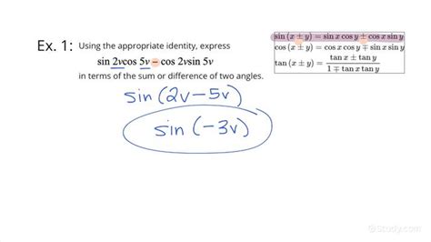 using sum and difference identities to rewrite expressions with single angle trigonometric
