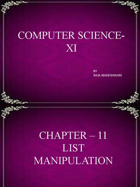 ch 11 list manipulation pdf string computer science software development