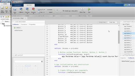 how to design gui in matlab using appdesigner create a simple calculator youtube