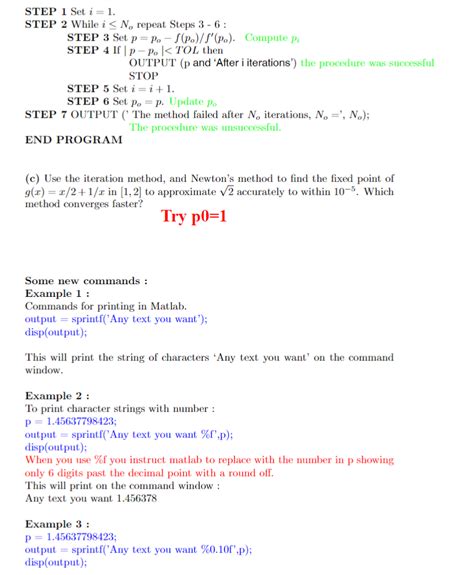 Solved A Develop A Matlab Code To Implement Th SolutionInn