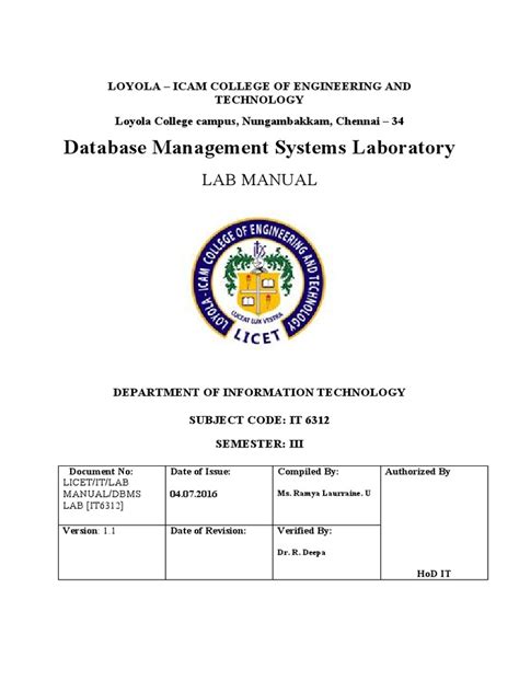 dbms lab manual pdf pdf pl sql relational database