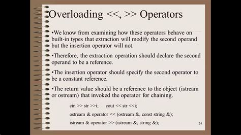 c plus plus operator overloading stream extraction and insertion operator youtube