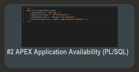 tip 2 application availability using pl sql